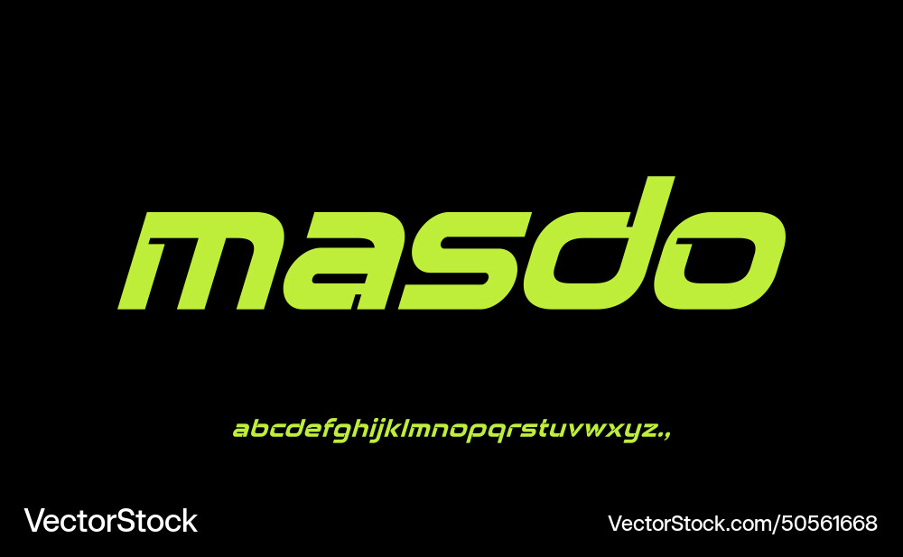 Masdo font lowercase laser line italic Royalty Free Vector