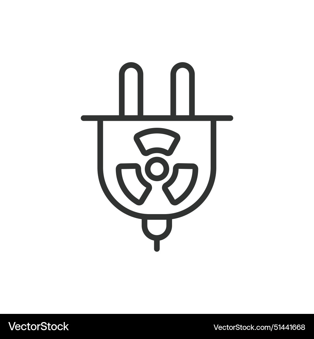 Nuclear plug in line design power Royalty Free Vector Image