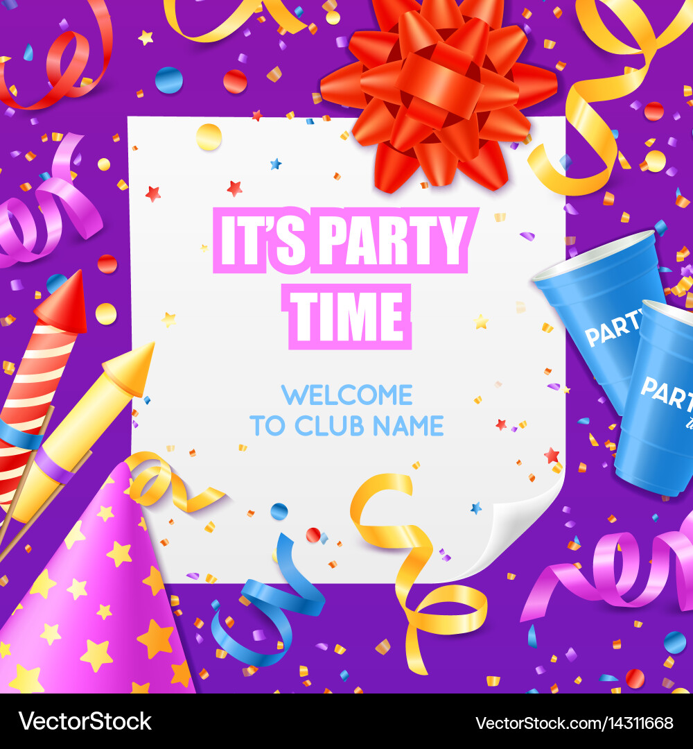 Party announcement invitation festiv template Vector Image