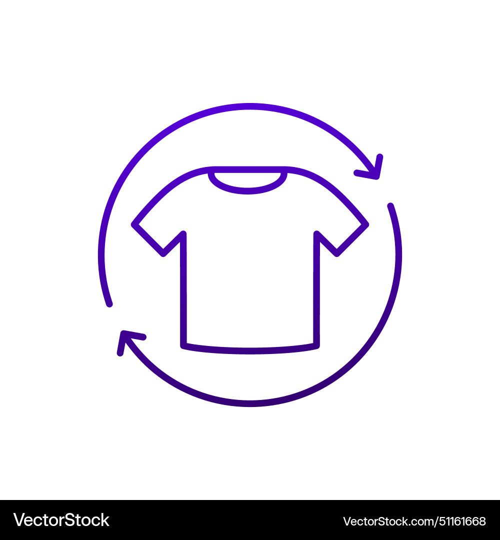 Recycling clothes reuse shirt line icon Royalty Free Vector