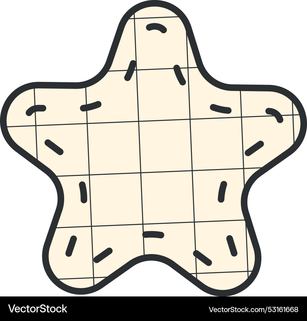 Star-shaped notepad with grid paper in cartoon Vector Image