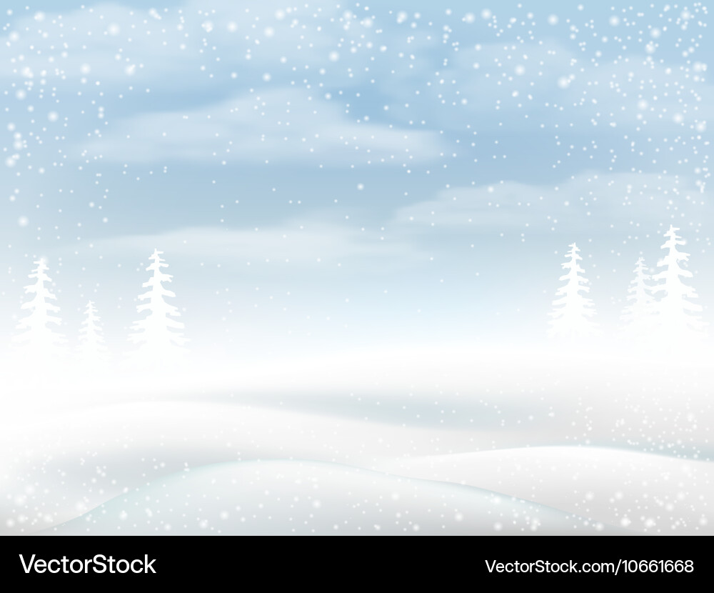 Winter snowy rural landscape Royalty Free Vector Image