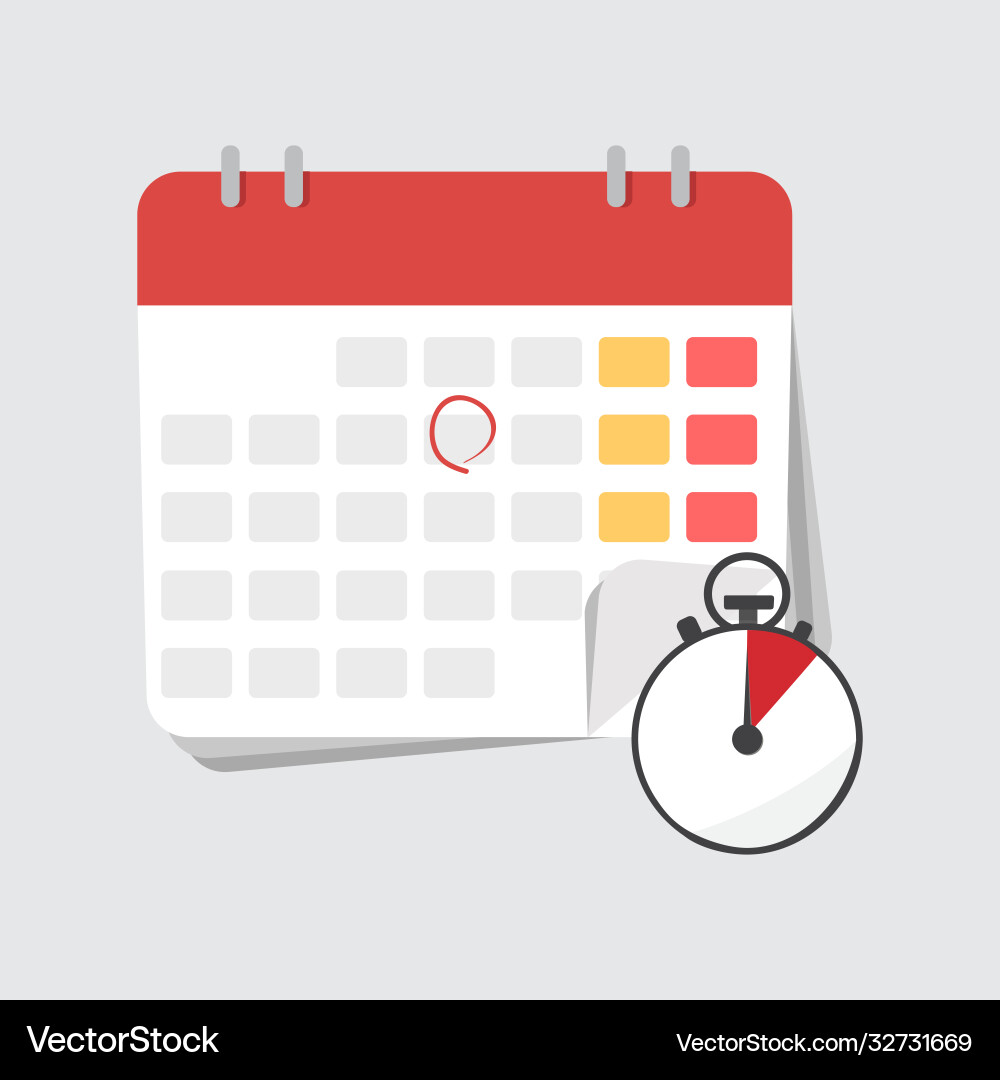 Alarm and calendar date time icon Royalty Free Vector Image