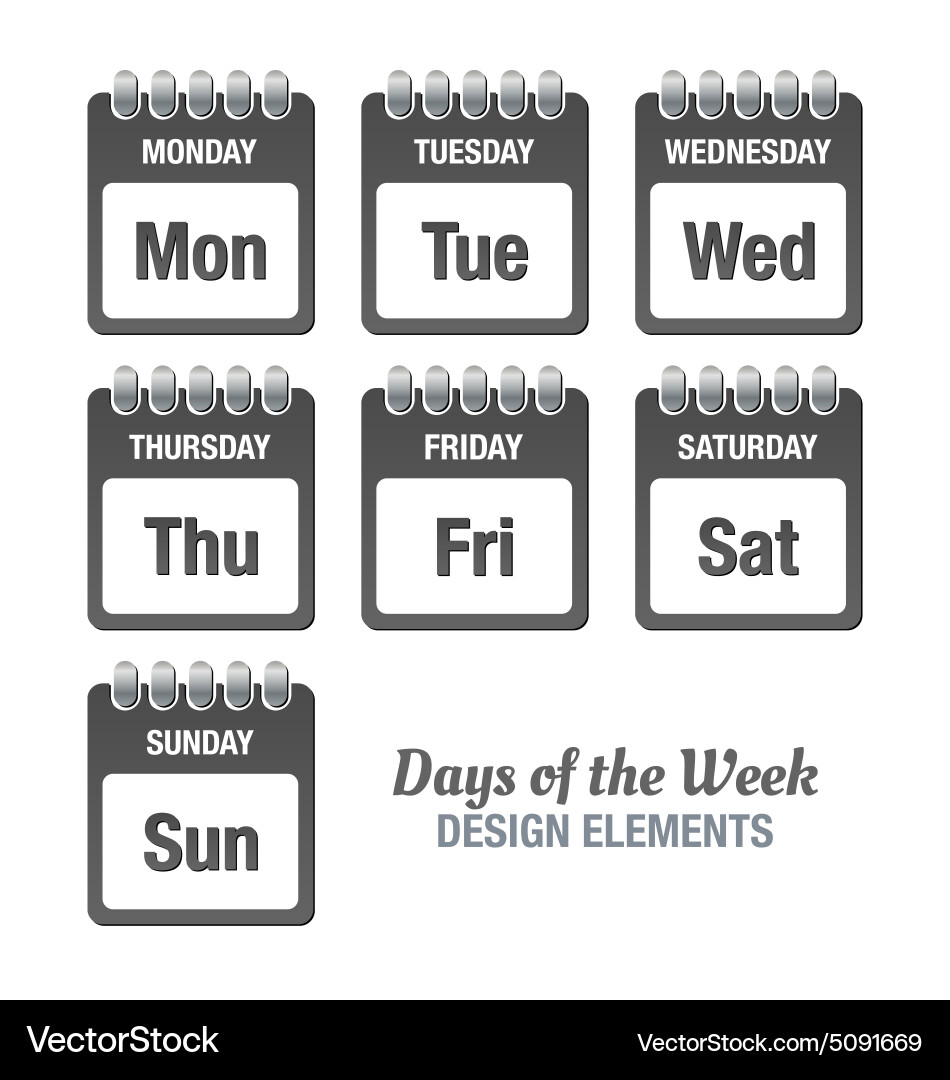 Days of the week Royalty Free Vector Image - VectorStock