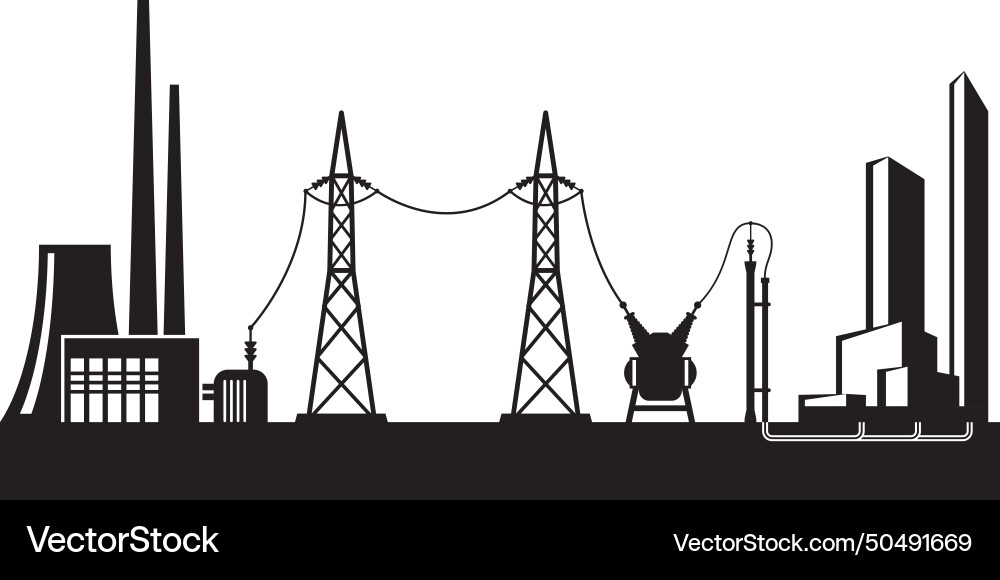 Electrical power grid Royalty Free Vector Image