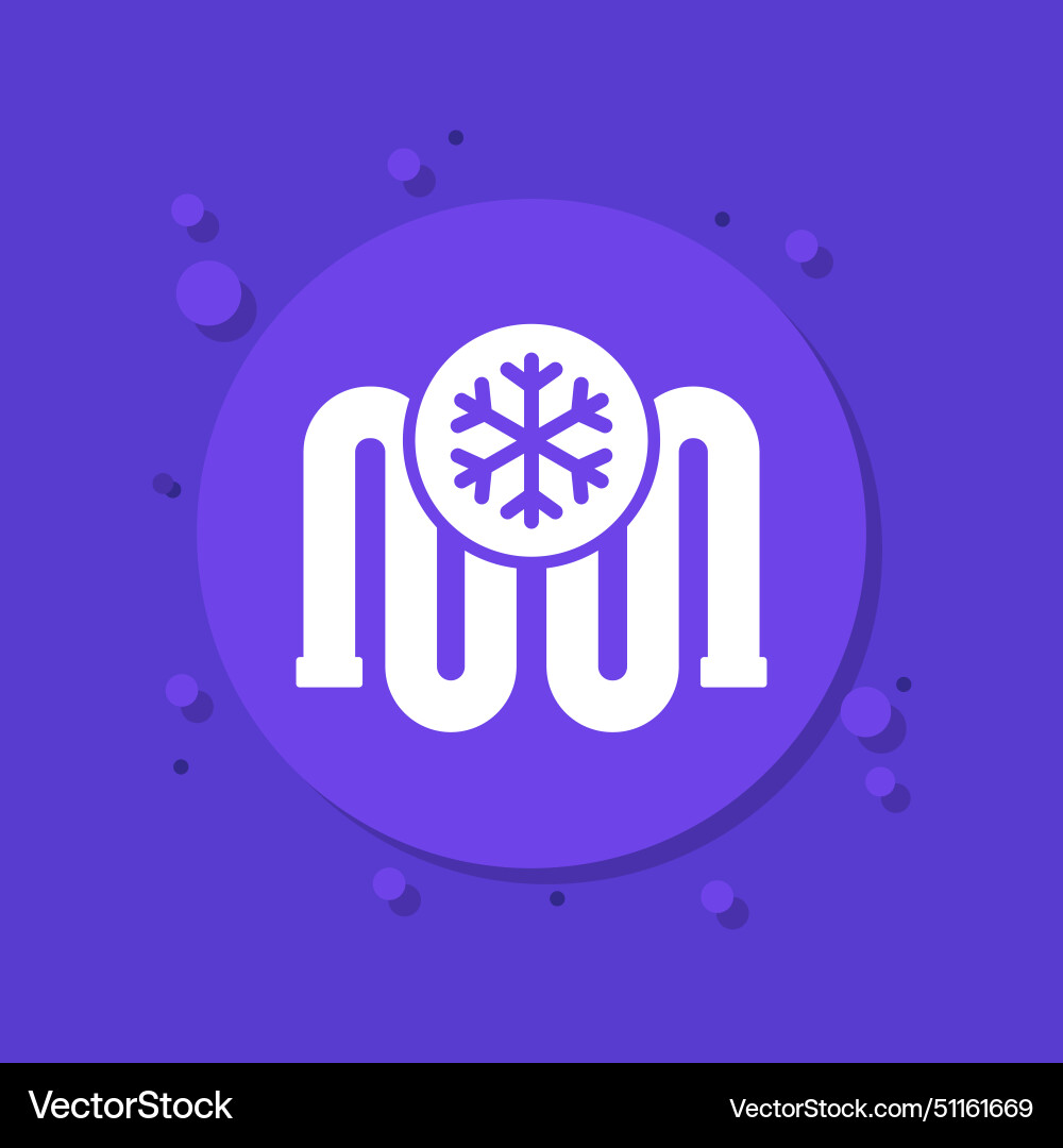 Frozen pipe icon sign Royalty Free Vector Image