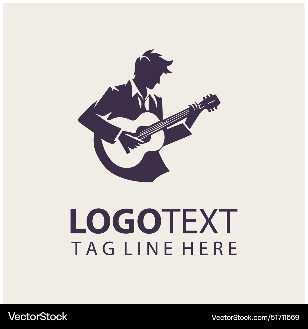 Guitar music logo Royalty Free Vector Image - VectorStock