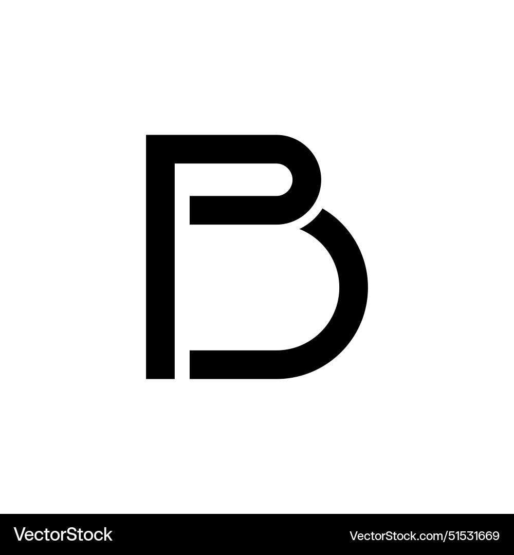 Letter pb or bp initial unique shape logo Vector Image