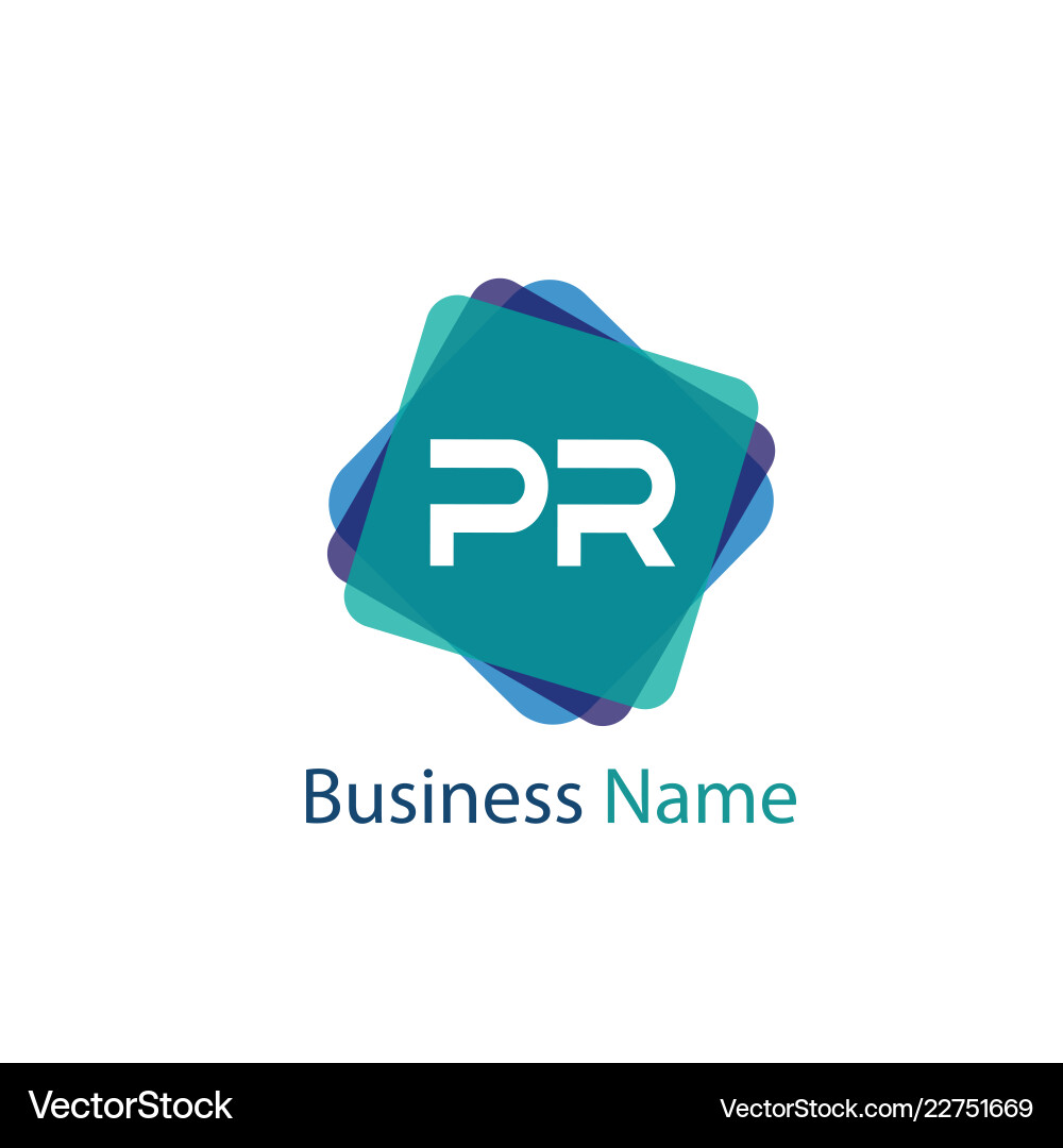 PR Initial Letter Logo Template Royalty Free Vector Image