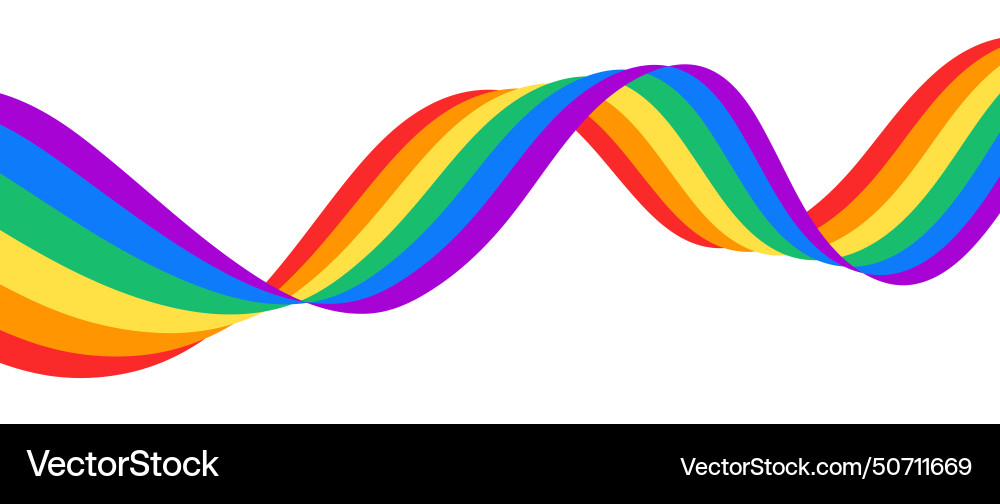 Rainbow wavy ribbon design element lgbtq pride Vector Image