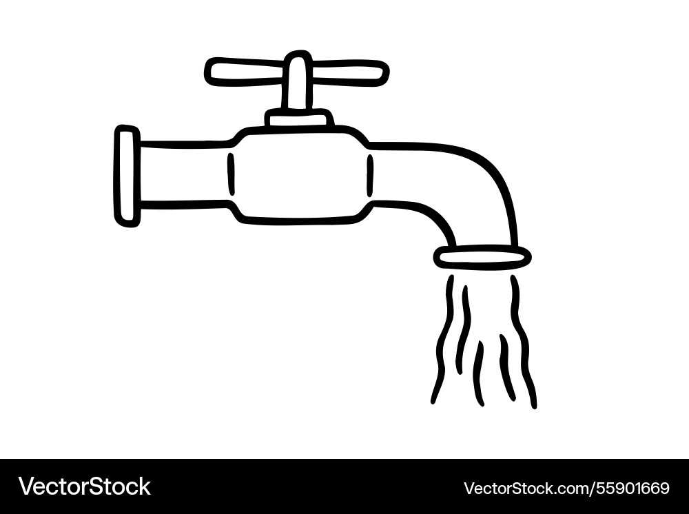 Tap water icon doodle hand drawn outline drawing Vector Image