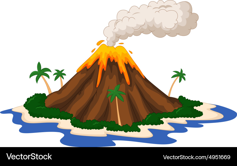 Volcanic island Royalty Free Vector Image - VectorStock