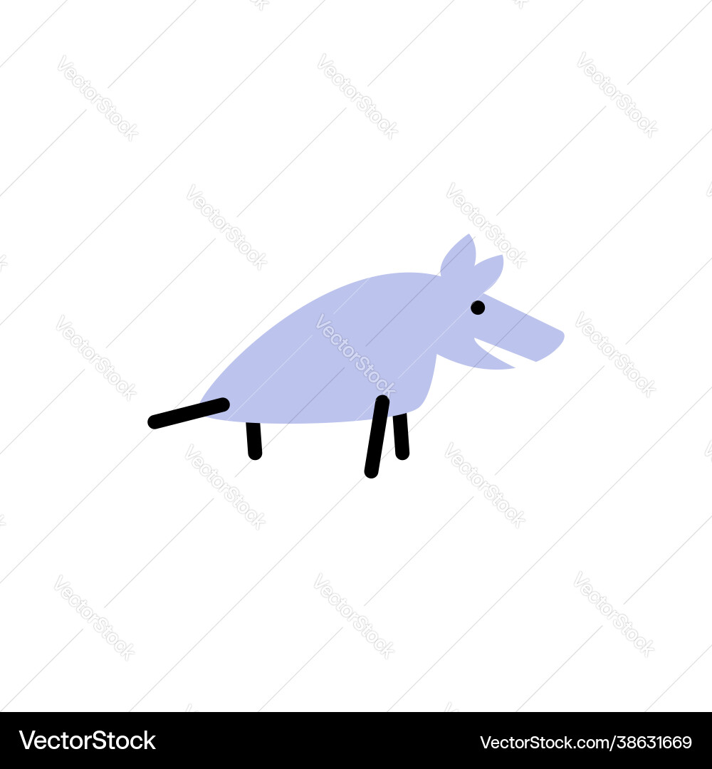 Wolf logo in bold line style Royalty Free Vector Image