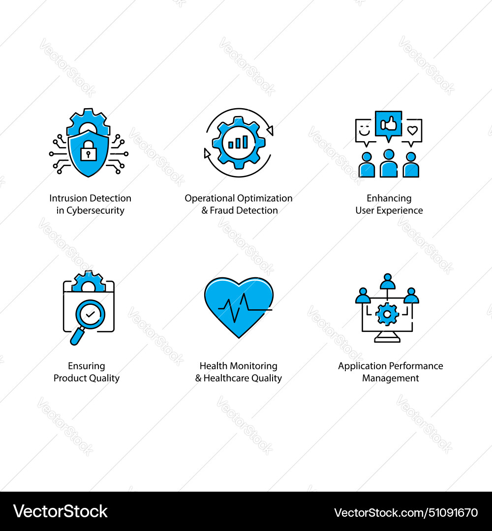 Anomaly detection ai icon design set enhancing Vector Image Anomaly detection ai icon design set enhancing Vector Image