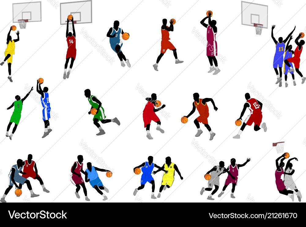 Basketball players Royalty Free Vector Image - VectorStock