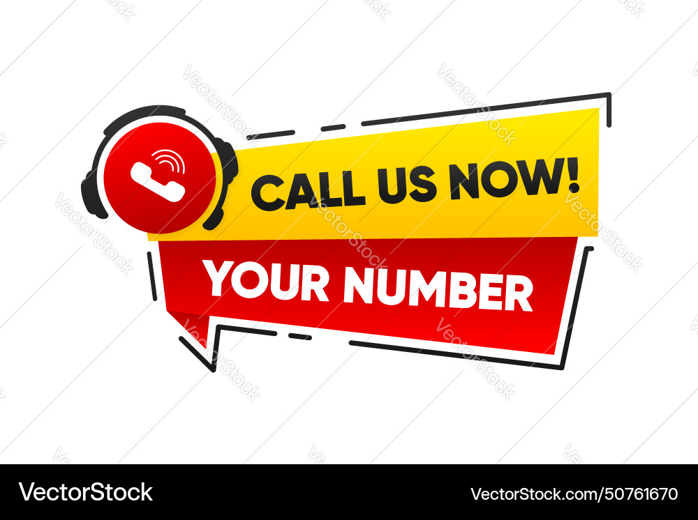 Call us now button template for communication Vector Image