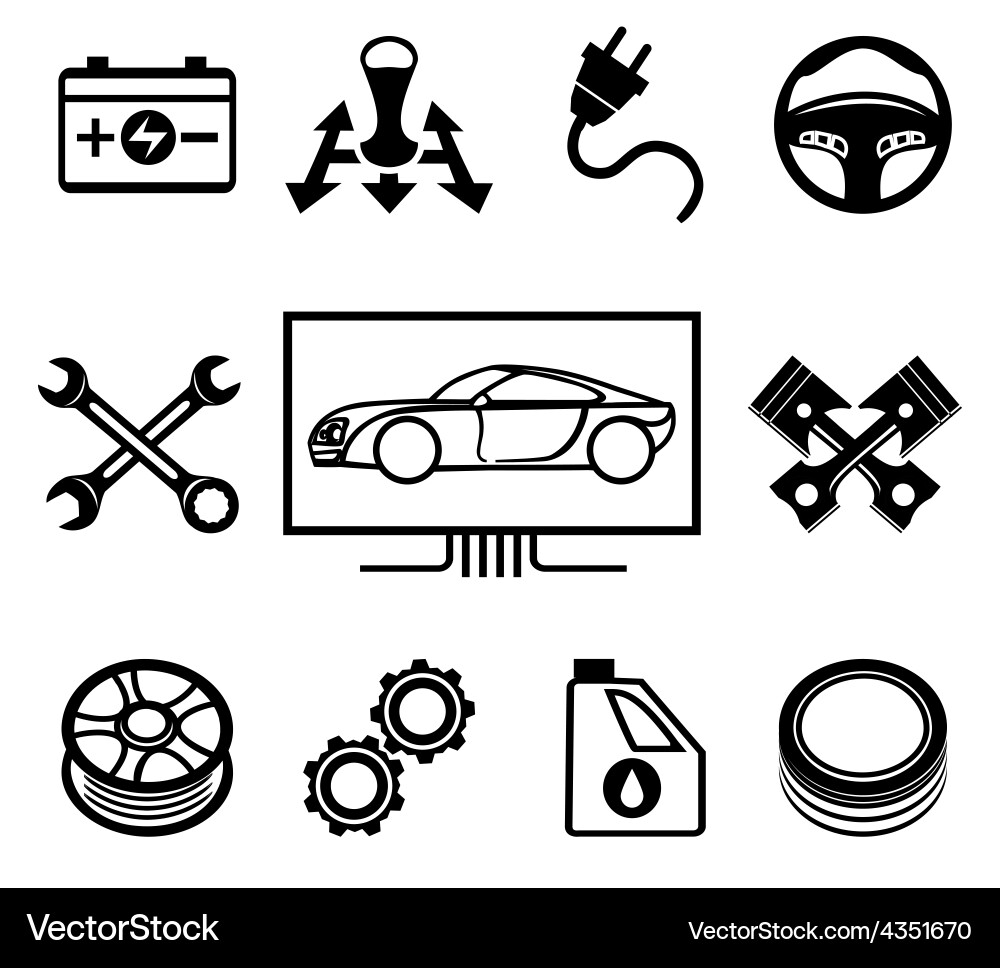 Car maintenance or service icons Royalty Free Vector Image