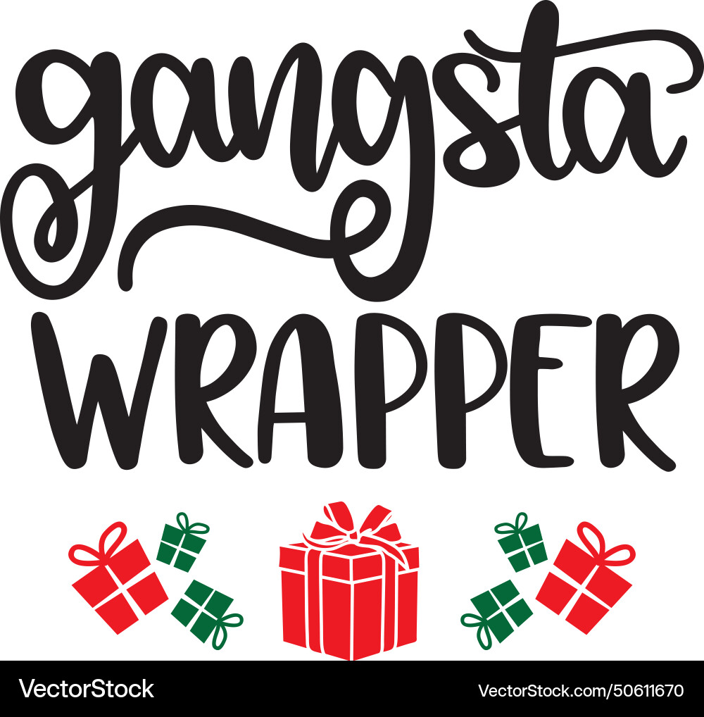Gangsta wrapper merry christmas santa Royalty Free Vector
