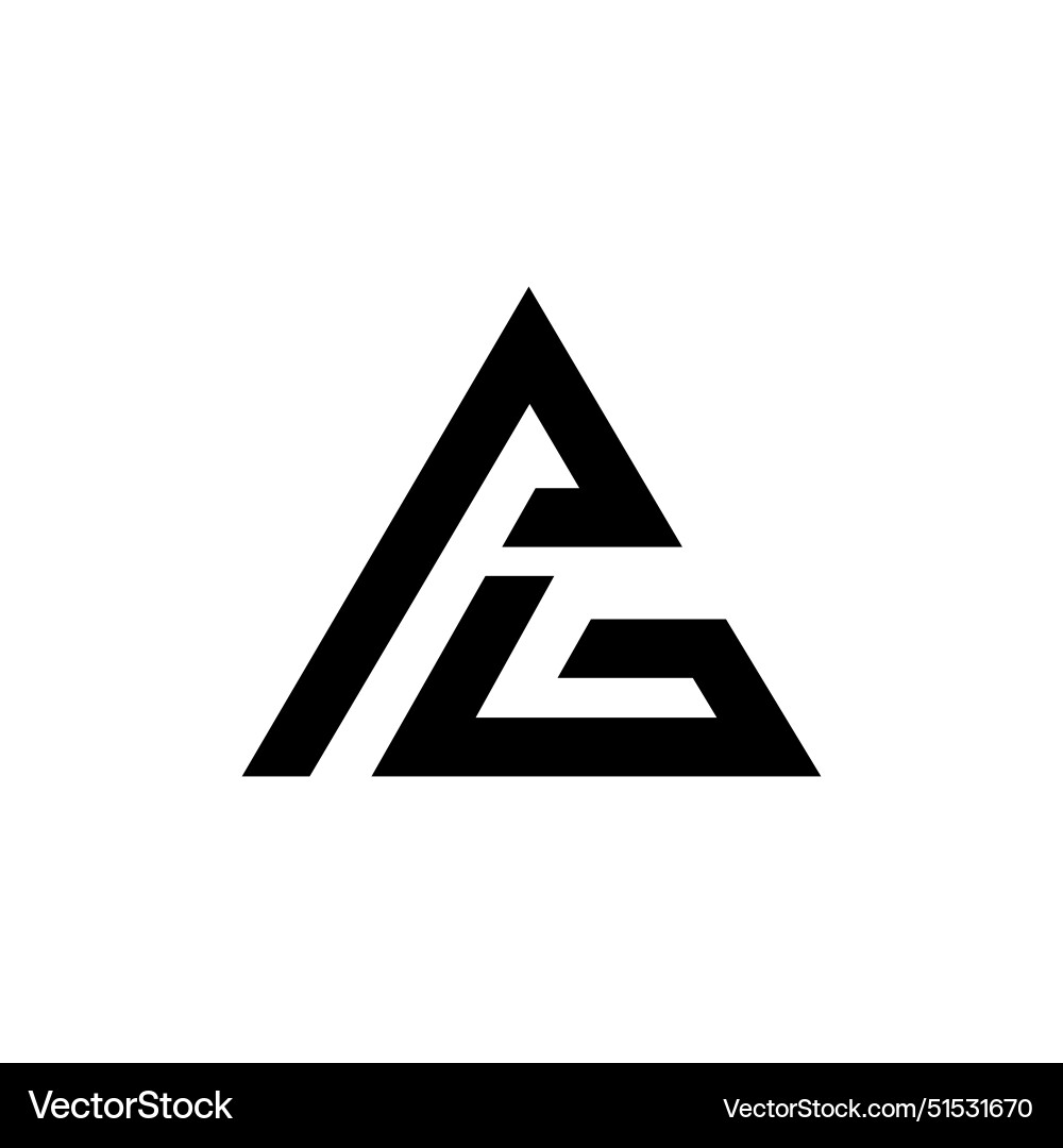 Letter pg or gp triangle modern logo Royalty Free Vector