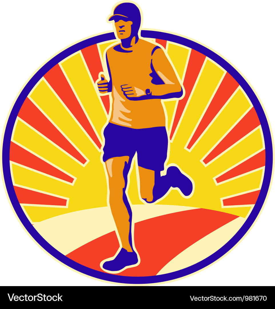 Marathon runner athlete running Royalty Free Vector Image