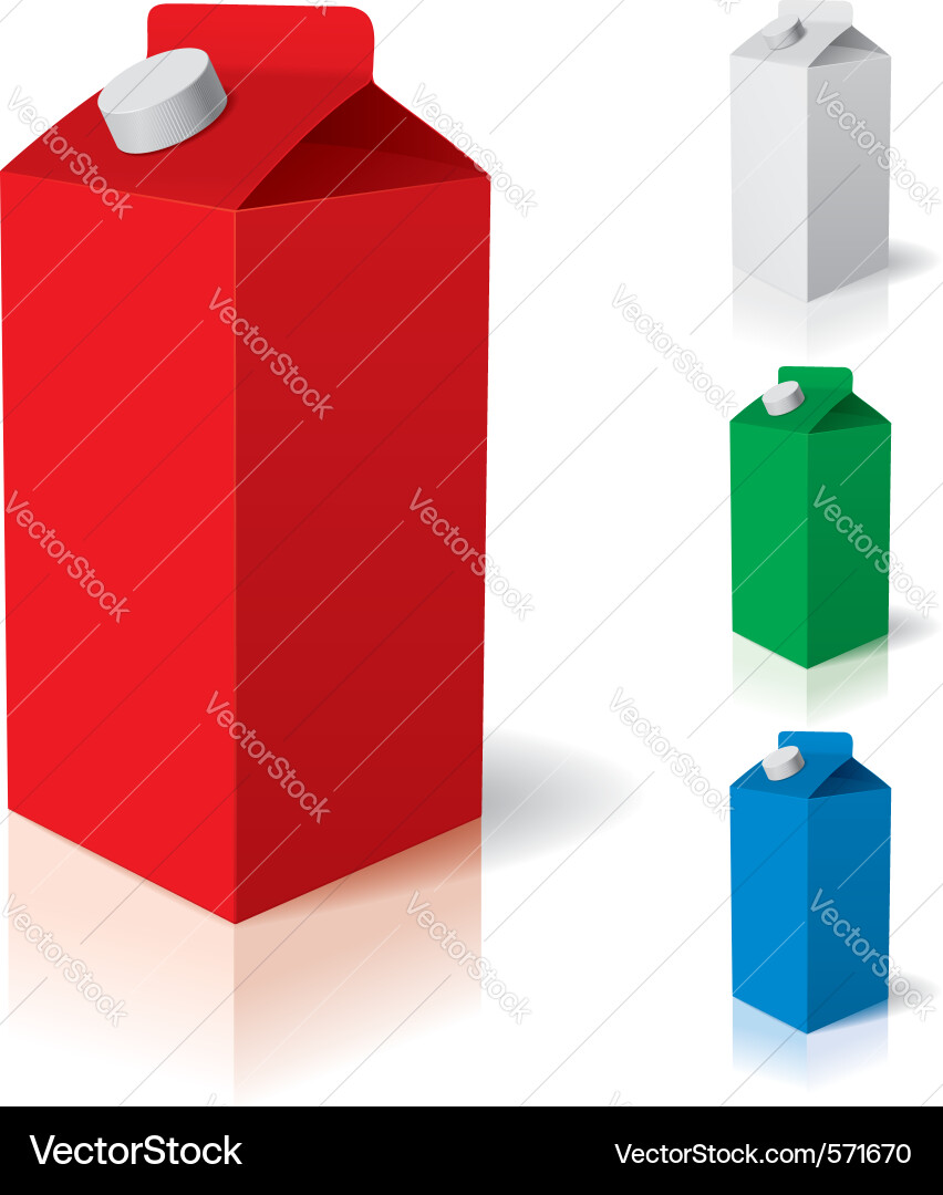 Milk carton Royalty Free Vector Image - VectorStock