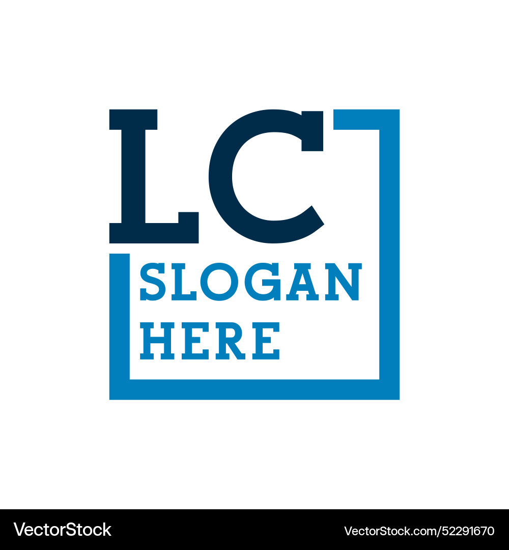 Minimal initials logo letters l and c lc initial Vector Image