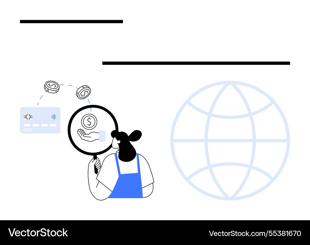 Person analyzing financial transactions Royalty Free Vector