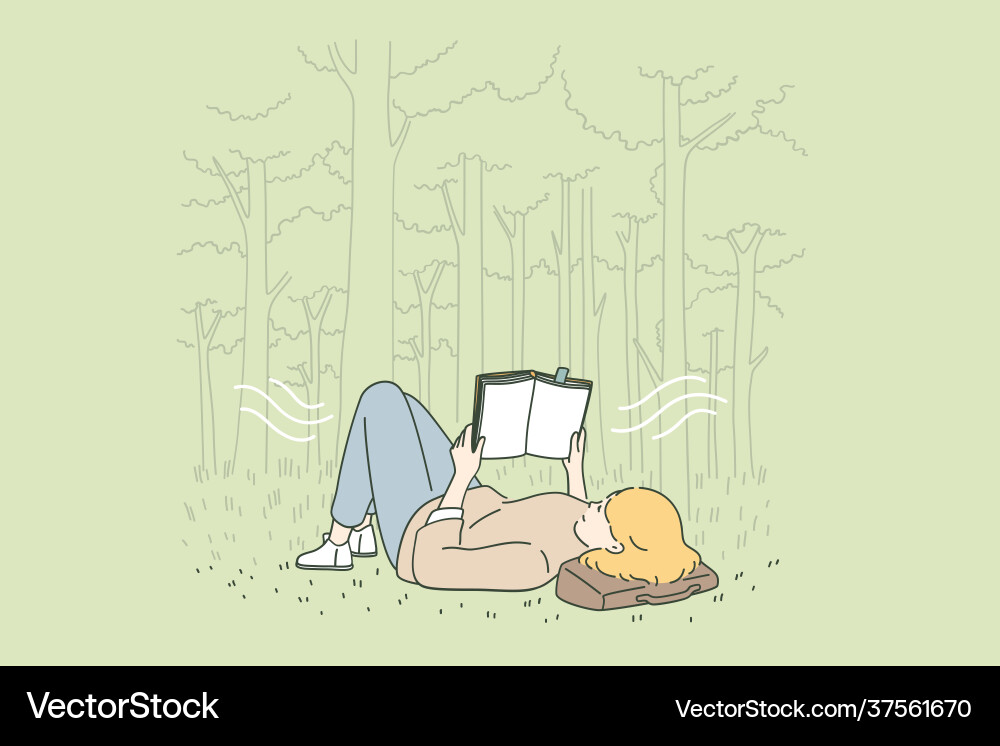 Relaxation leisure and reading concept Royalty Free Vector