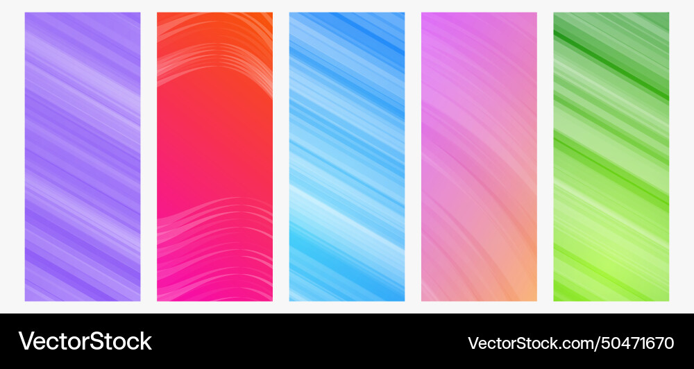Set of modern gradient backgrounds with wave line Vector Image
