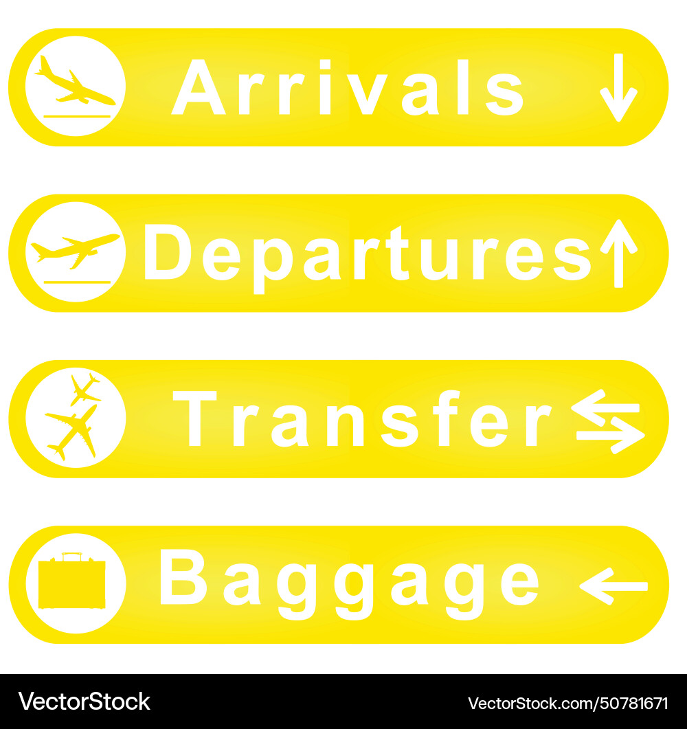 Arrivals and departures sign Royalty Free Vector Image