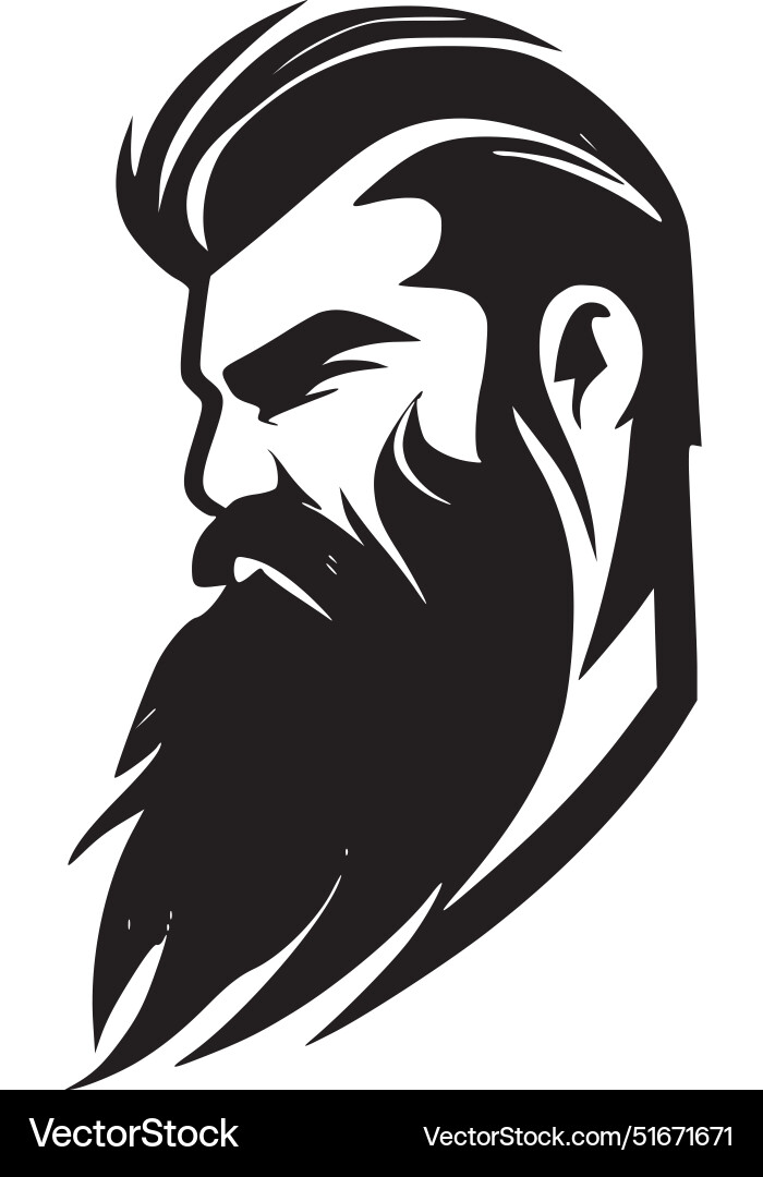 Beard - black and white Royalty Free Vector Image