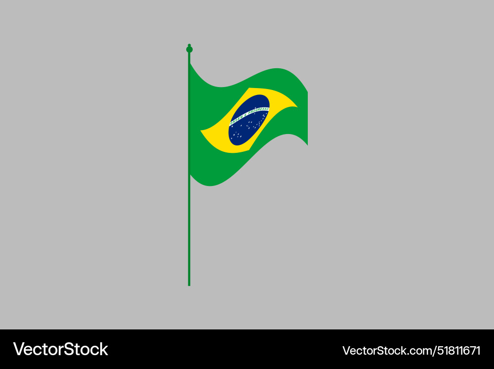 Brazil flag Royalty Free Vector Image - VectorStock