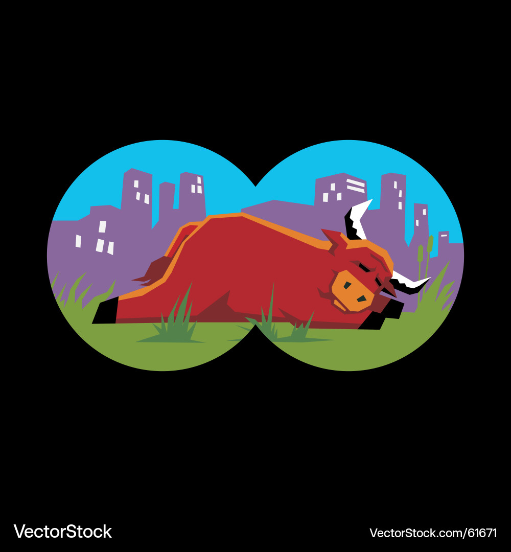 Bull sleeping Royalty Free Vector Image - VectorStock