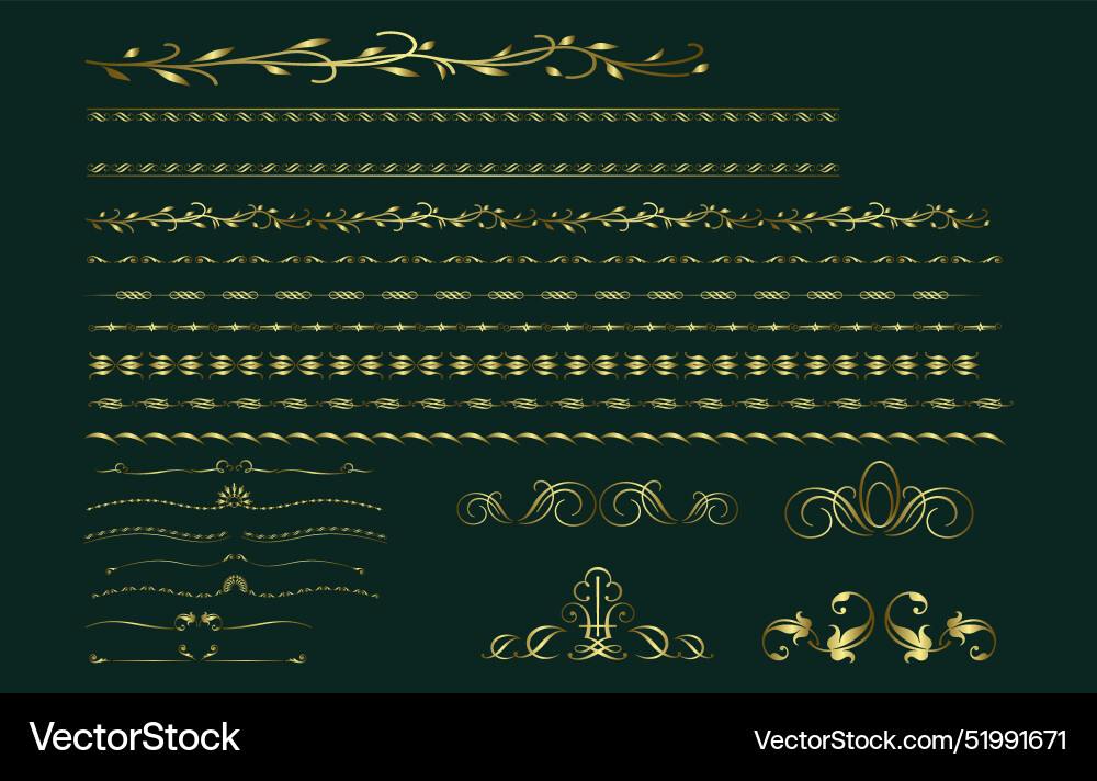 Floral decorative ornamental divider pack Vector Image