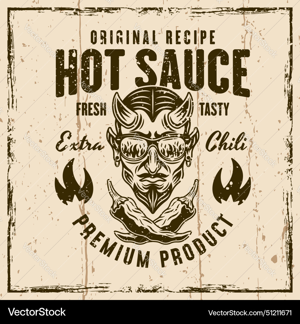 Hot sauce emblem badge label or prints Royalty Free Vector