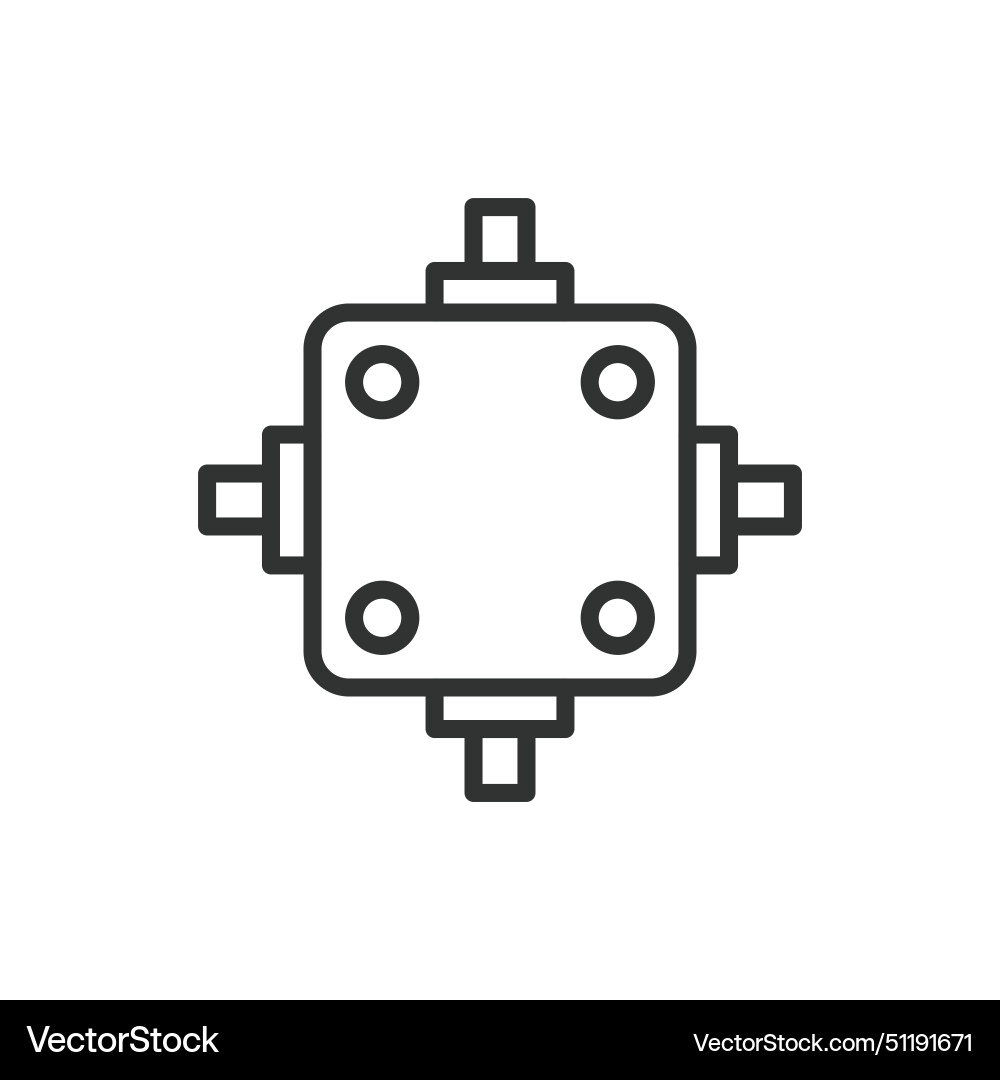 Junction box in line design Royalty Free Vector Image