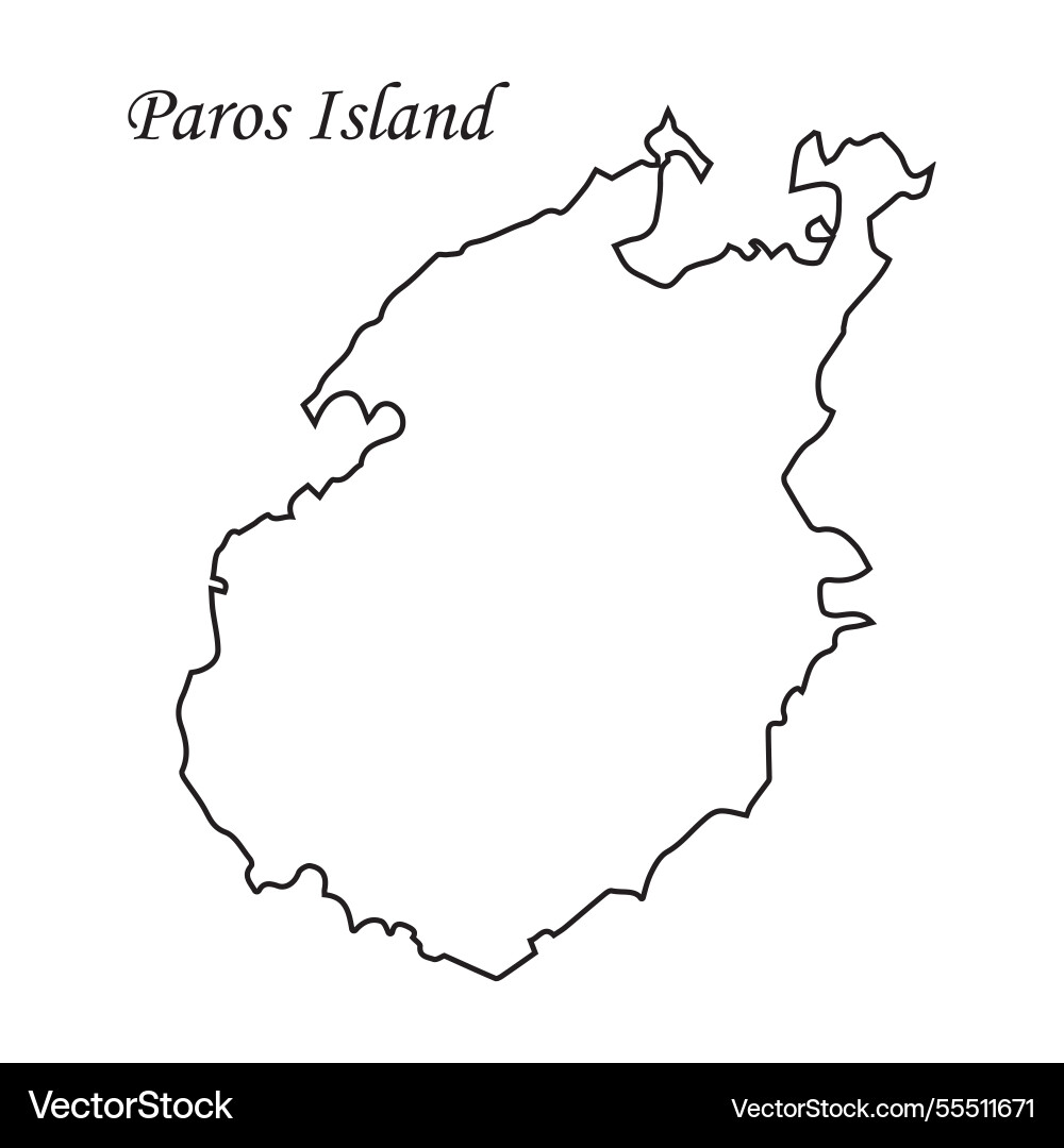 Paros island map Royalty Free Vector Image - VectorStock