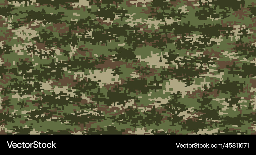 Pixel military camouflage seamless pattern Vector Image