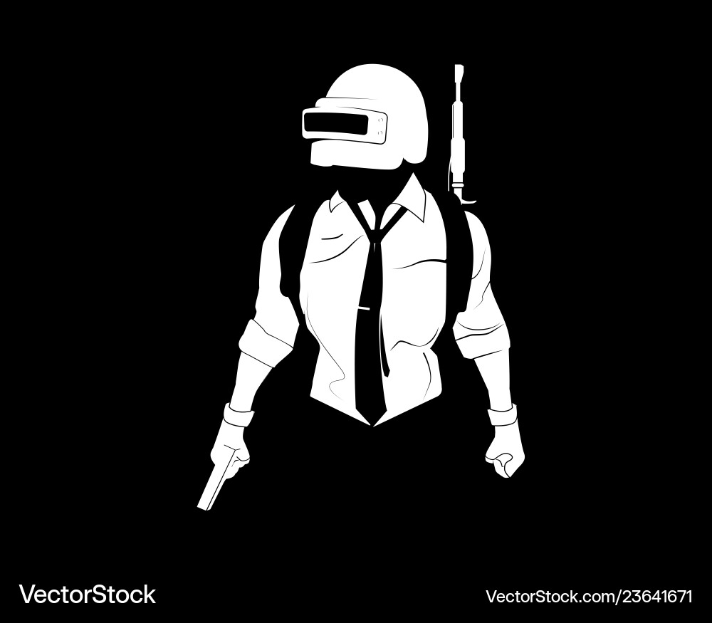 PUBG Soldier Silhouette Royalty Free Vector Image