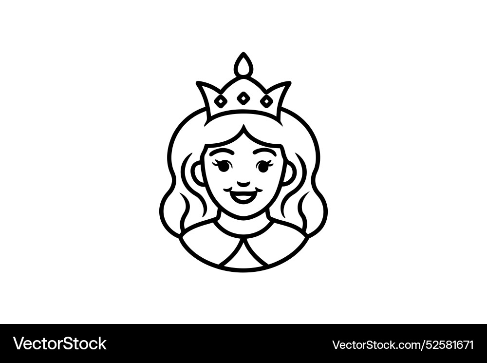 Queen face logo silhouette Royalty Free Vector Image