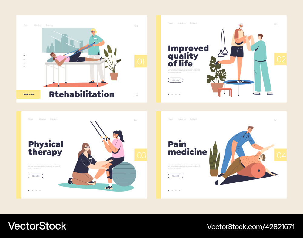 Rehabilitation and physical therapy concept Vector Image