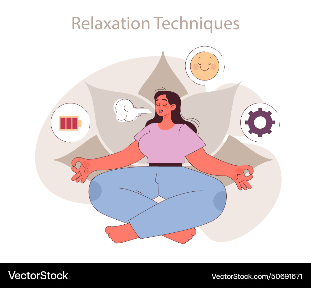 Relaxation techniques concept Royalty Free Vector Image