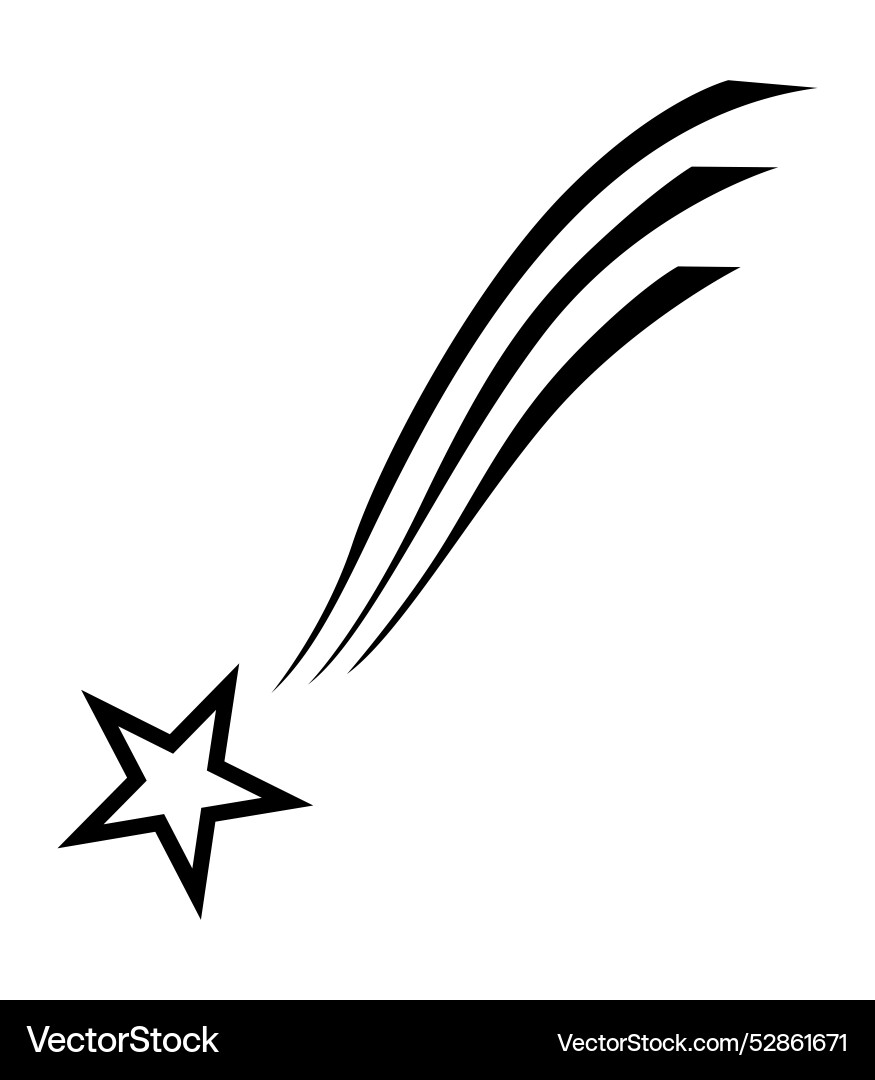 Shooting star icon falling meteorite or comet Vector Image