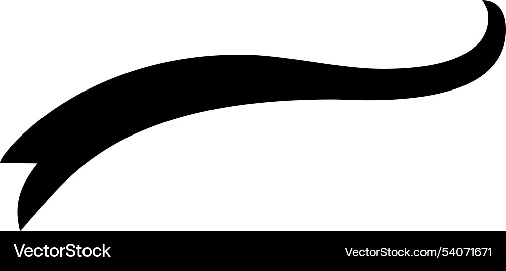 Sleek black swoosh on white background conveys Vector Image