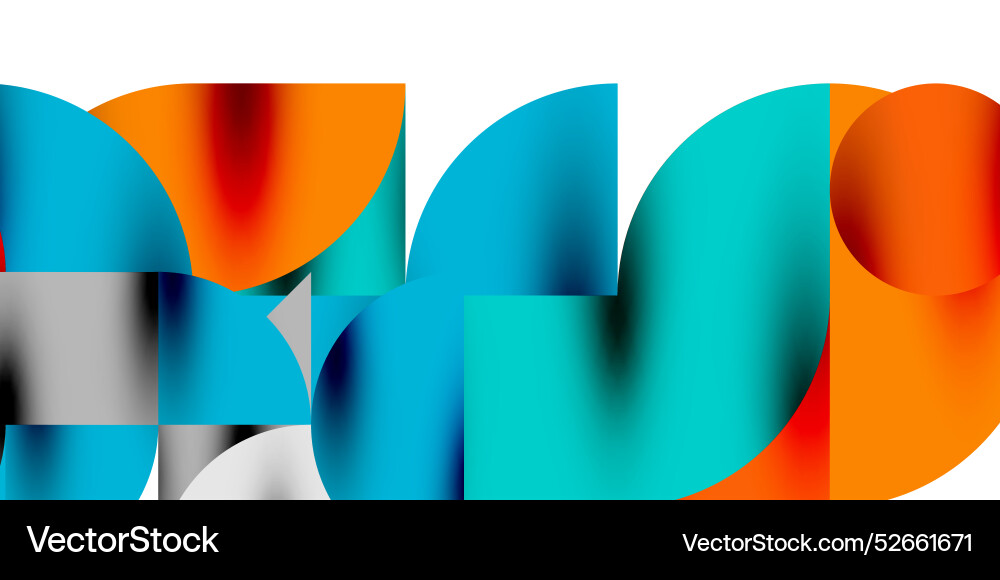 Tech minimal circular shapes geometric art Vector Image