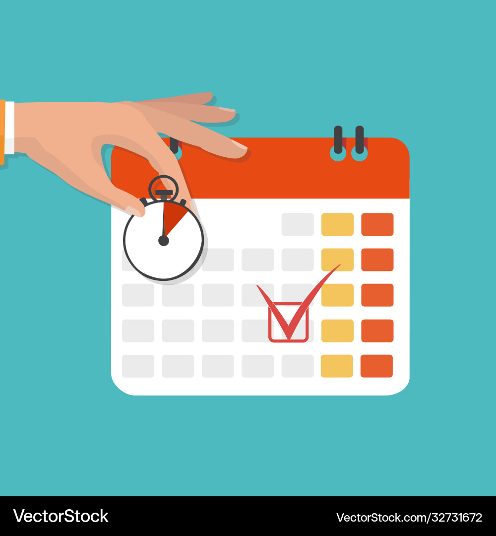 Alarm and calendar date time icon Royalty Free Vector Image