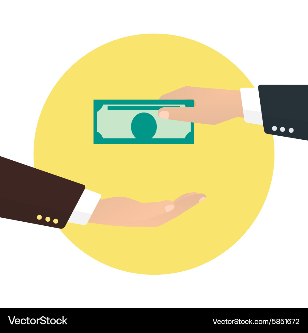Businessman takes money from another Royalty Free Vector