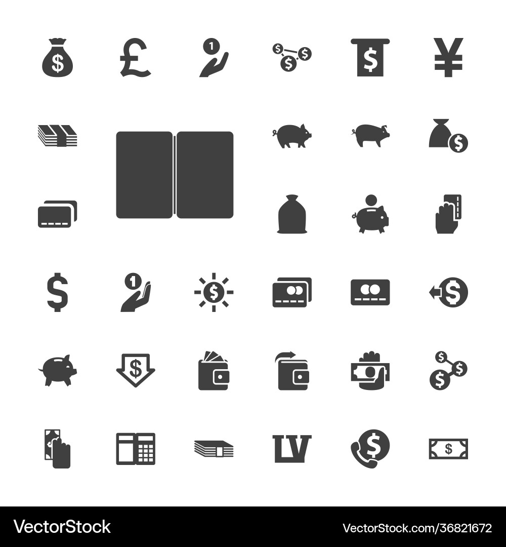 Cash icons Royalty Free Vector Image - VectorStock