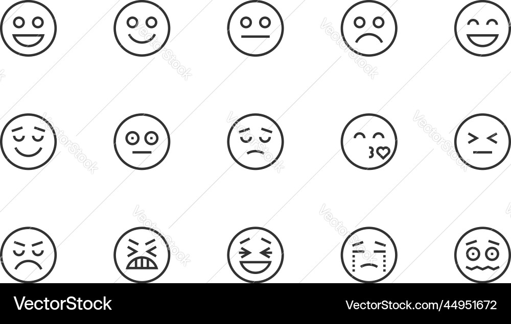 Emotions line icons Royalty Free Vector Image - VectorStock