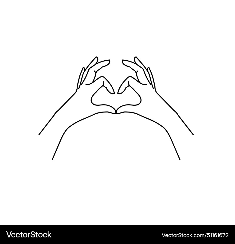 Gesture heart hands sign white thin line Vector Image